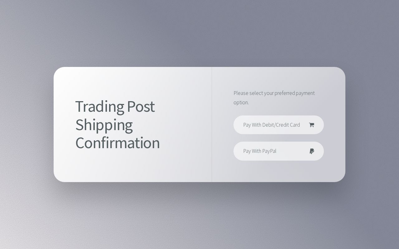 Trading Post Shipping Options